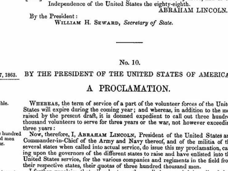 Thanksgiving Proclamation, October 3, 1863