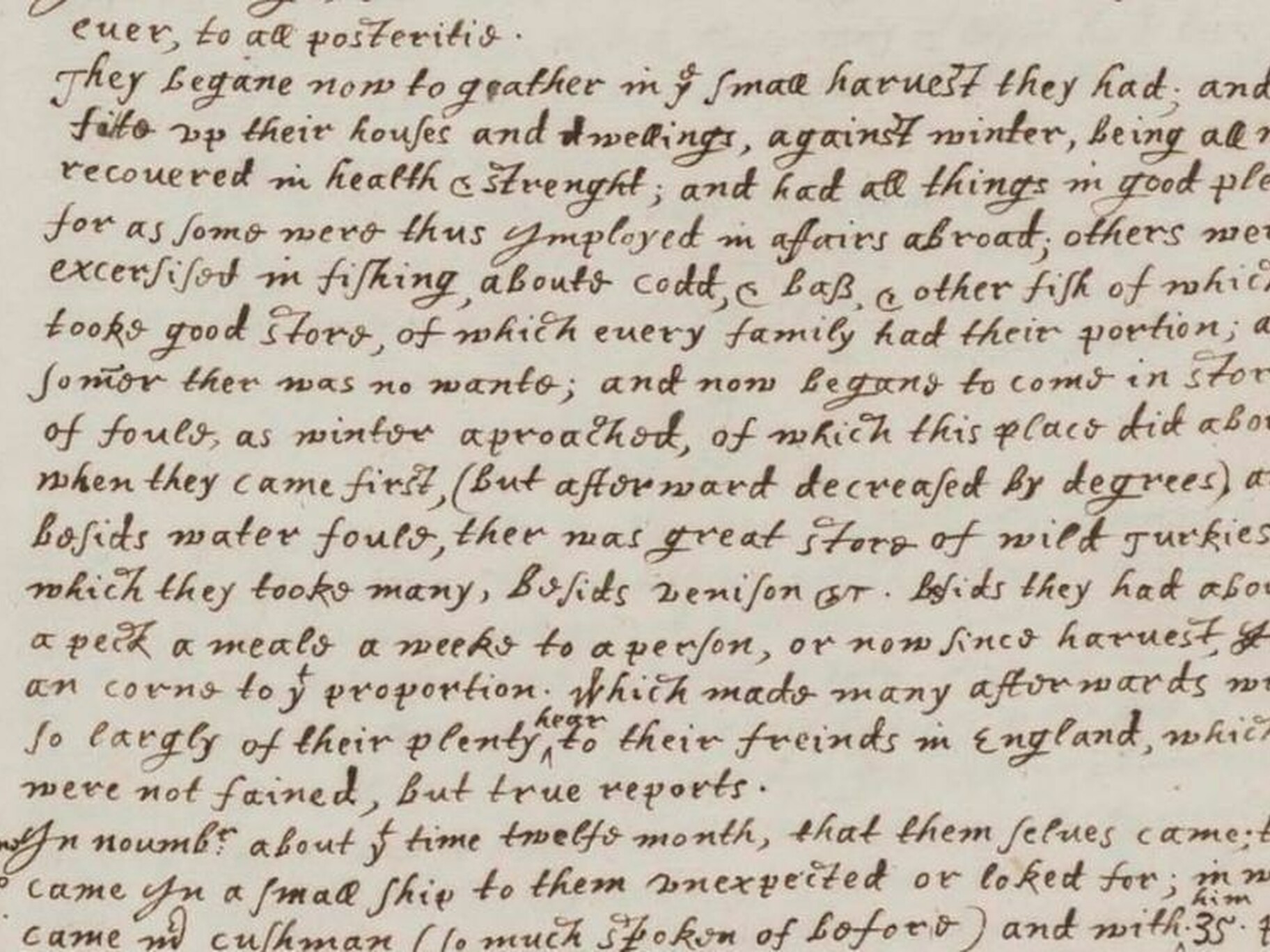 Excerpt from William Bradford’s Of Plymouth Plantation - Harvest of…